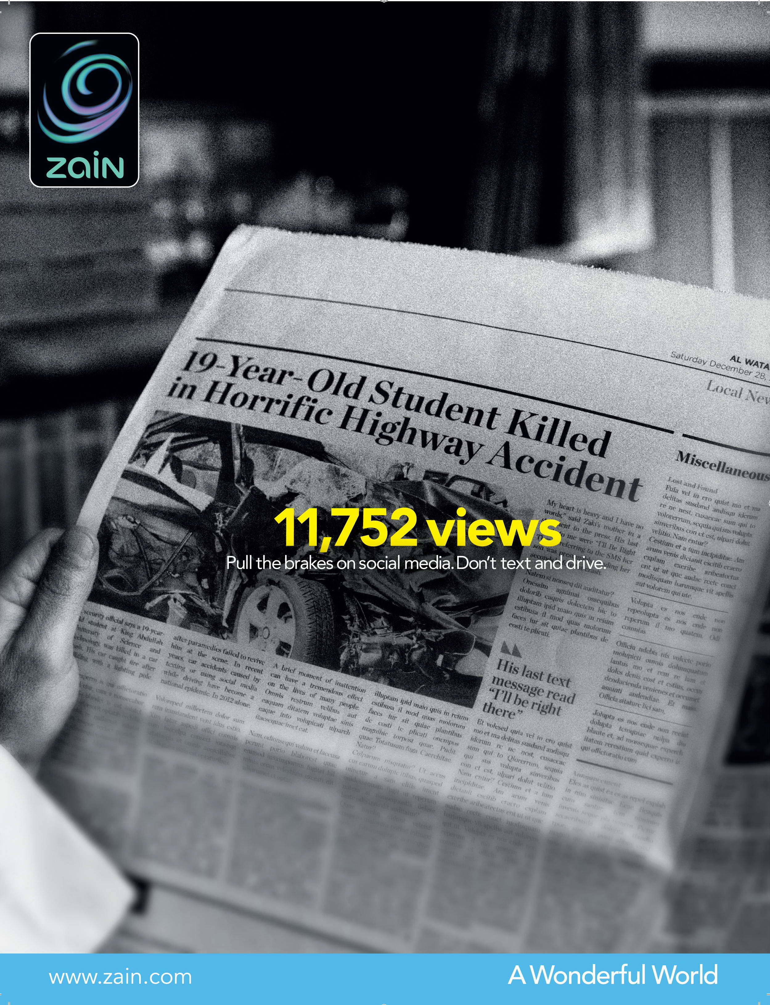 “Drive Zain” social media campaign receives 1.6 million views on YouTube